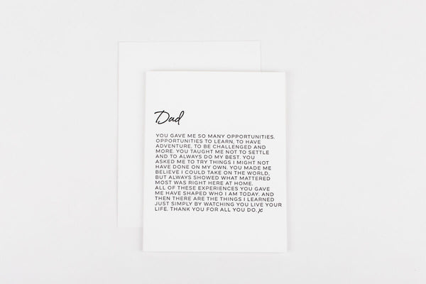 Dear Dad Card, Edition 2 - Wrinkle and Crease Paper Products