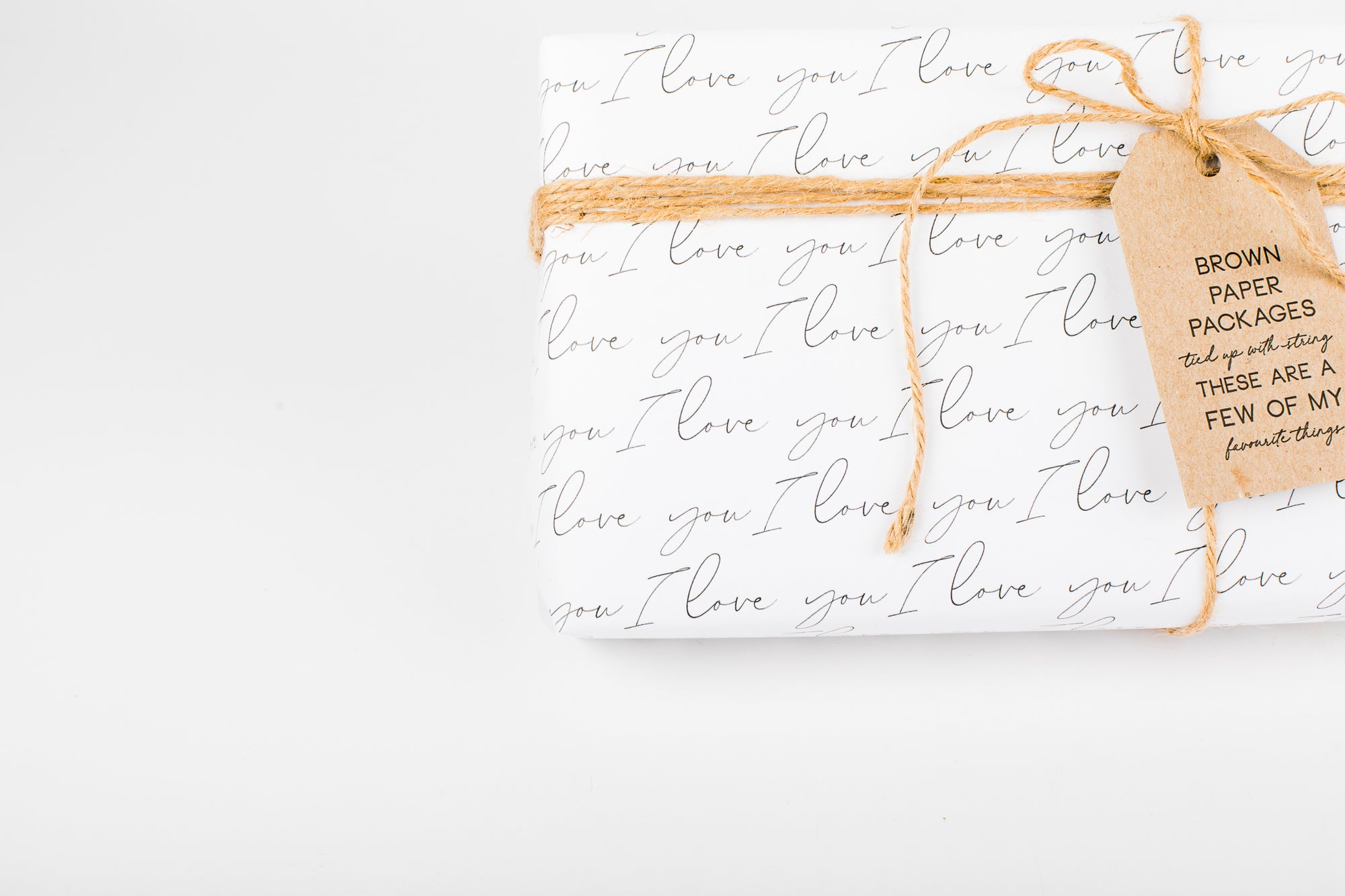 Eco Wrapping Paper - I Love You - Wrinkle and Crease Paper Products